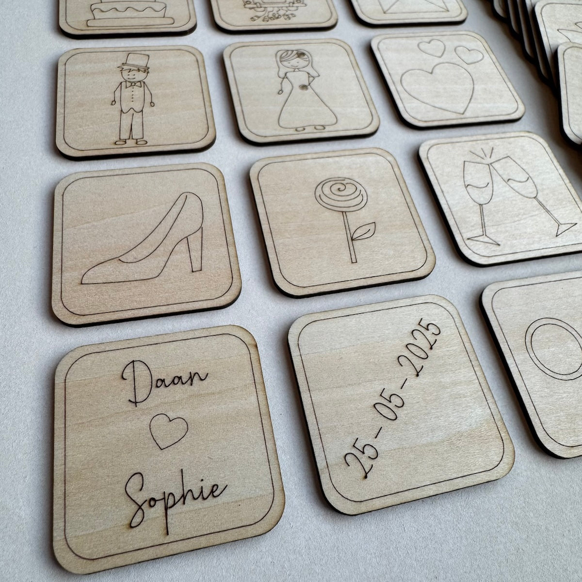 Gepersonaliseerd memory spel - trouwen – Mamafeestbeest