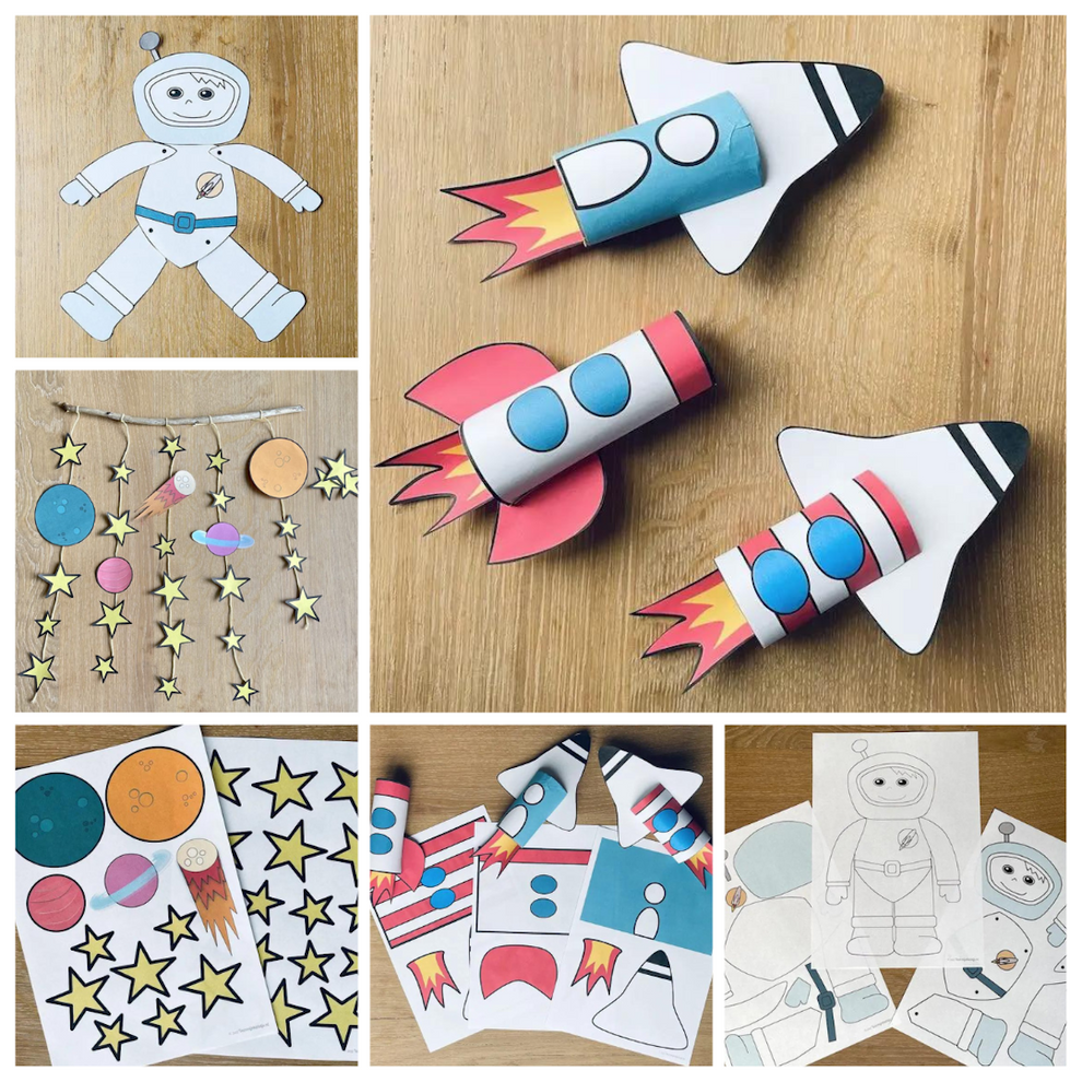 Ruimtevaart knutselen pakket om zelf te printen – Mamafeestbeest